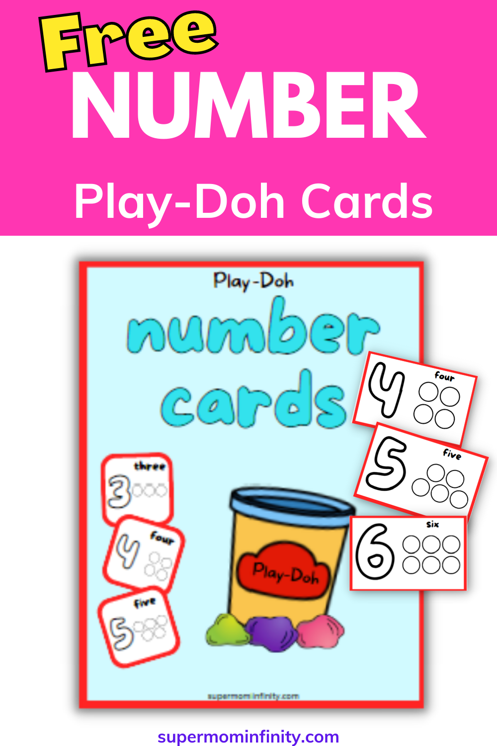 Free Number Playdough Printables Learning Cards SuperMomInfinity Free Number Playdough Printables Learning Cards SuperMomInfinity