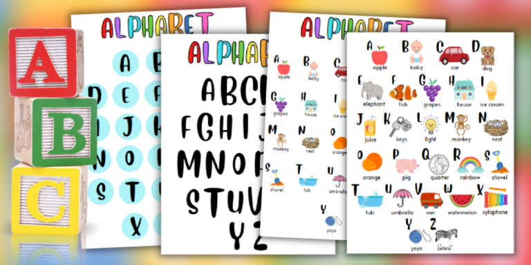Alphabet Learning Charts | Printable Learning Posters for Kids ...